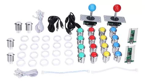 Way Joystick Kit Player Diy Ways Led Buttons Usb Encoder Mercadolivre
