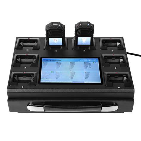 Pc 7 Inch Lcd Screen 8 Ports Multi Docking Station For Body Worn Camera Multi Ports Docking