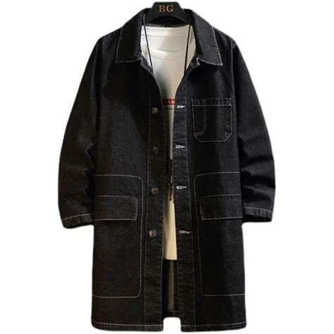 Badu Bg Мъжко поларено топло дълго дънково яке Зимно дамско връхно облекло с широки джобове и