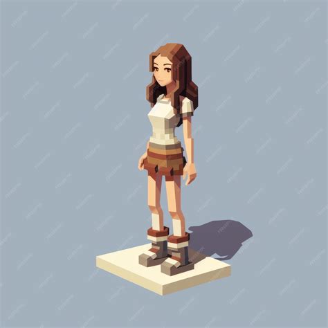 Premium Photo Realistic Pixel Art Adventure Detailed 3d Rendering Of