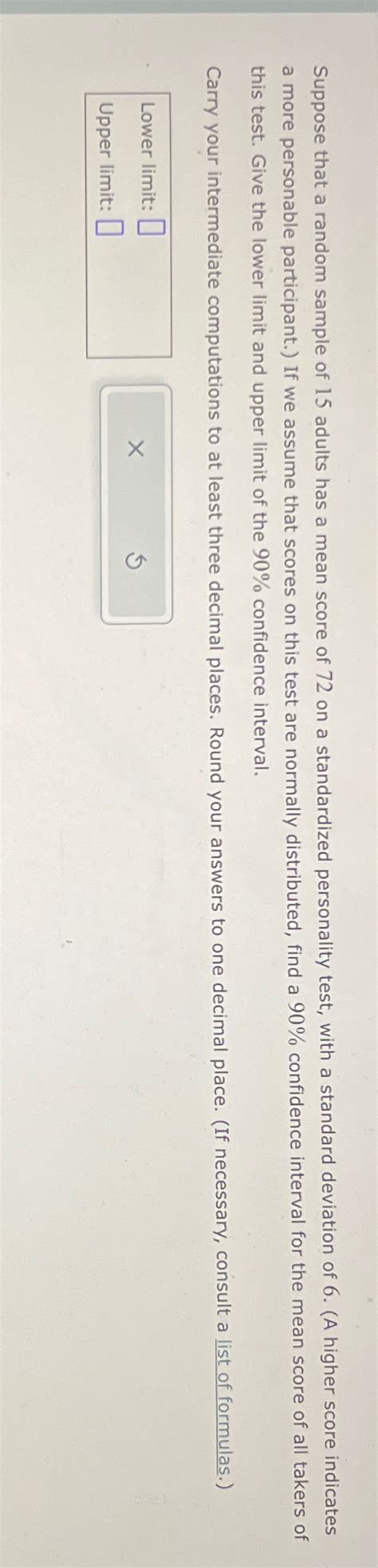 Solved Suppose That A Random Sample Of Adults Has A Mean Chegg Com