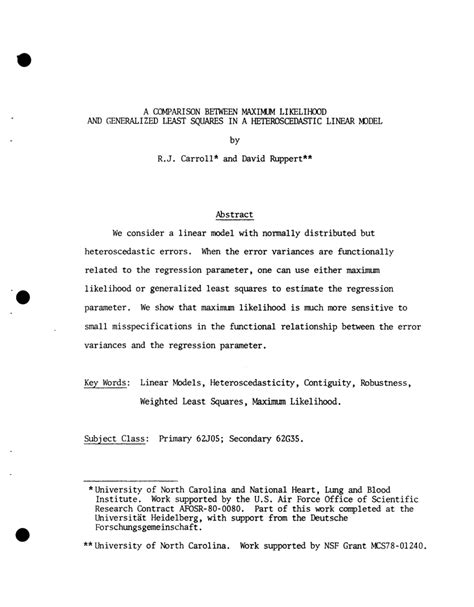 pdf a comparison between maximum likelihood and generalized least
