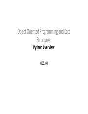 Python Overview Pdf Object Oriented Programming And Data Structures