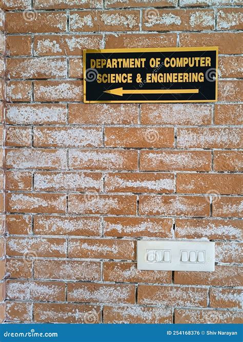 Sign Board Of Department Of Computer Science And Engineering On Red