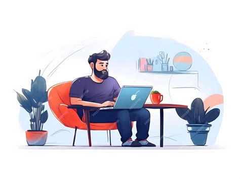 Premium Photo Man Computer Programmer Working At A Computer