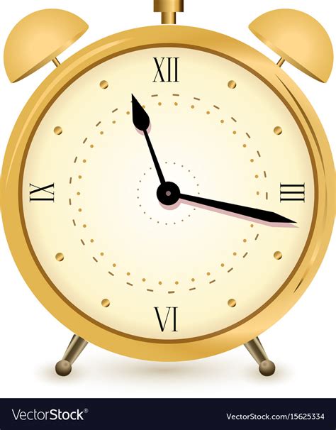 Gold Alarm Clock Royalty Free Vector Image Vectorstock