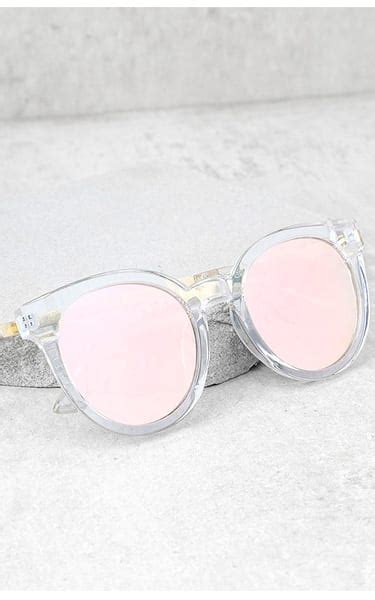 Hi There Clear And Pink Mirrored Sunglasses