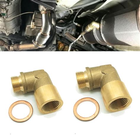 2packs M18x1 5 02 Bung Sensor Spacer Universal Angled Oxygen Sensor Extension Spacer Adapter