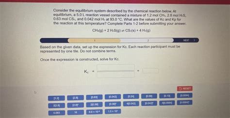 Solved Consider The Equilibrium System Described By The Chegg