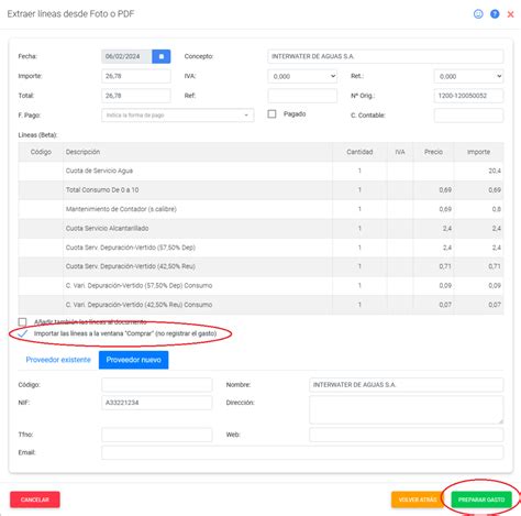 Cómo importar las líneas de un documento a partir de una Foto o PDF de