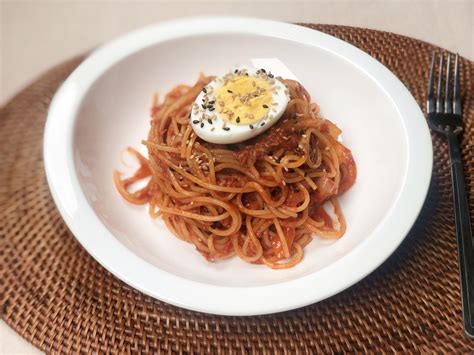 ﻿고추장참치파스타 비빔국수 쫄면 이색 퓨전 고추장 비빔 파스타 한국식 파스타