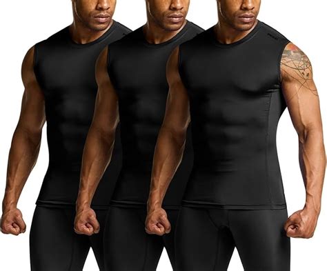 Tsla 1 Or 3 Pack Mens Sleeveless Workout Shirts Dry Fit