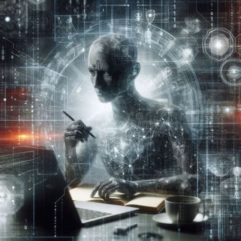 Abstract Ai Accelerating Workflow For Office Workers Futuristic Depictions Of Artificial