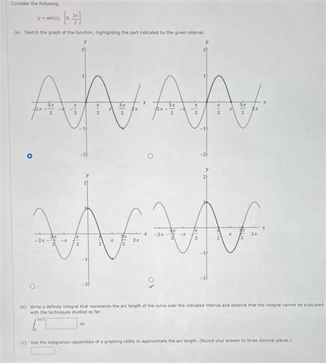 Solved Consider The Following Y Sin X A Sketch The Graph Chegg