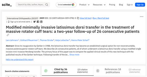 Modified Minimally Invasive Latissimus Dorsi Transfer In The Treatment