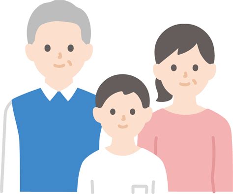 3人家族（上半身）のイラスト｜商用可・フリーイラスト素材｜ソコスト