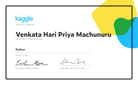 Venkata Hari Priya Machunuru Completed The Python Course On Kaggle