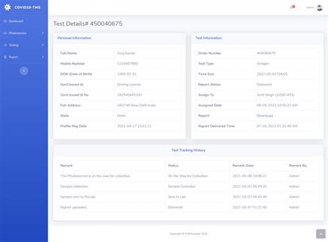 Covid19 Testing Management System Using Php And Mysql Online Covid19
