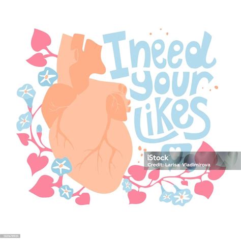하트 꽃 장식과 문구 나는 벡터 일러스트에 당신의 좋아하는 필요 카드 포스터 인쇄 스티커 디자인 심장 텍스트 잎 레터링 재미있는 텍스트 내부 장기 해부학 의학 유머 귀여운에