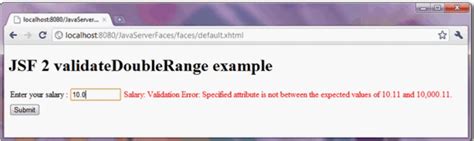 JSF ValidateDoubleRange Tag Naukri Code 360