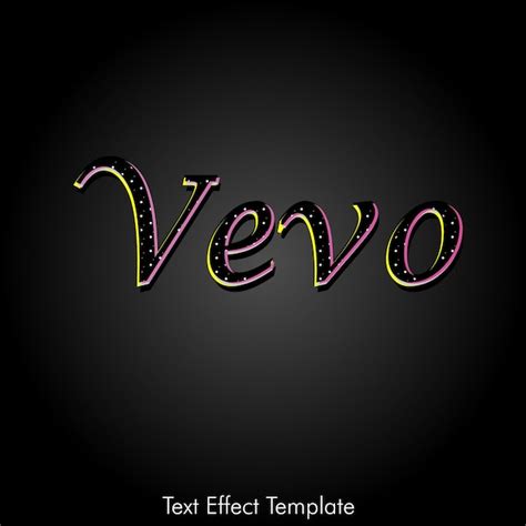 premium vector music vevo text effect templategold style vevo text effect