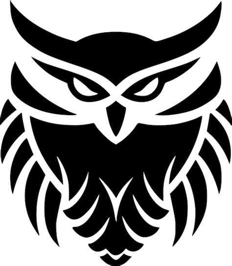 Premium Vector Owl Black And White Vector Illustration