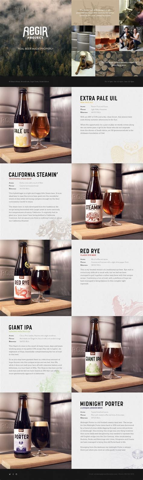Long Scrolling One Pager For South African Craft Beer Specialists Aegir Project Brewery🍻 Beer