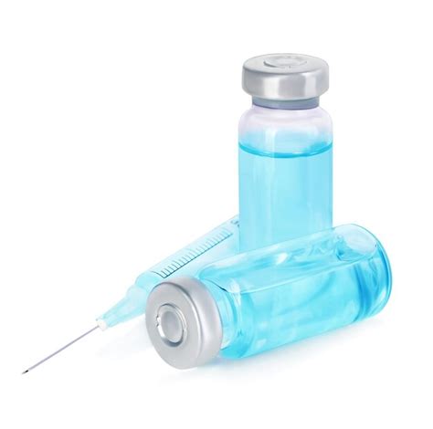 Premium Photo Medical Vials For Injection With A Syringe Isolated On A White Background