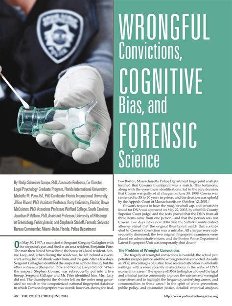 PDF Wrongful Convictions Cognitive Bias And Forensic Science