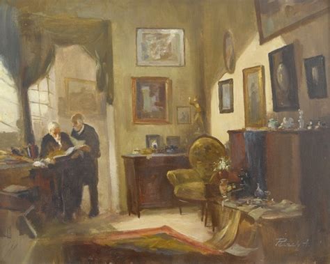 Interieur Mit Zwei älteren Herren Von Antal Anton Peczely Auf Artnet