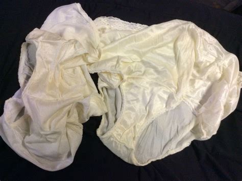 Vintage 60s Nylon Granny Full Brief Mushroom Gusset Panties 2 Pair