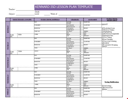 Effective Lesson Plan Template For Practicing And Lecturing