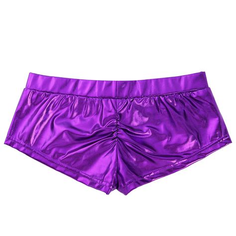 Women Wet Look Hot Pants Shiny Metallic Booty Shorts Rave Dance Panties