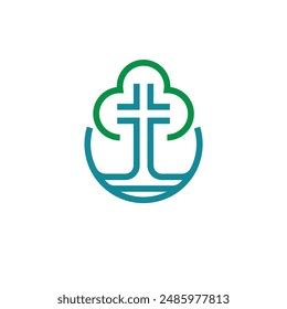 Church Tree Logo Vector Stock Vector Royalty Free Shutterstock