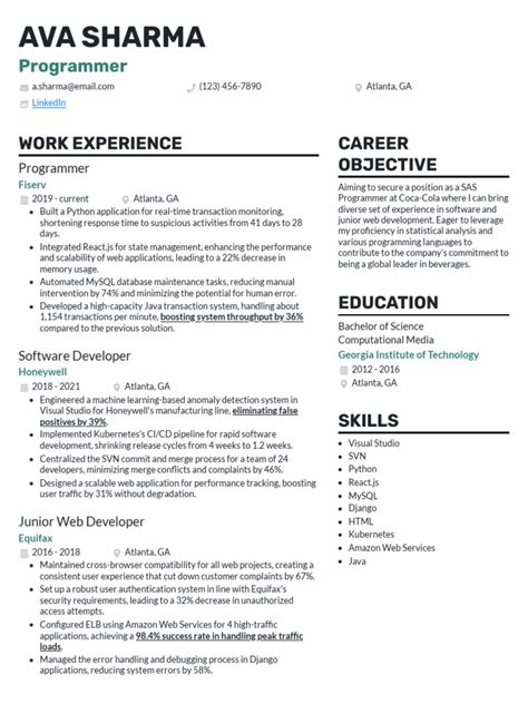 sas programmer resume example pdf