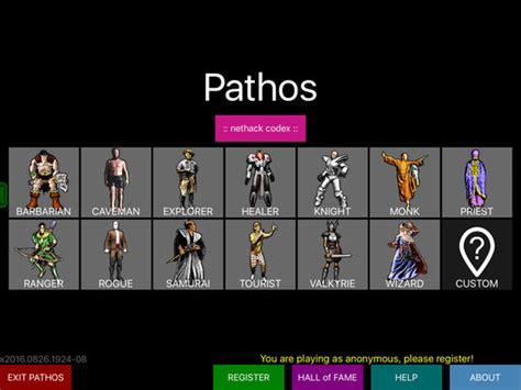 Pathos Nethack Codex Apprecs