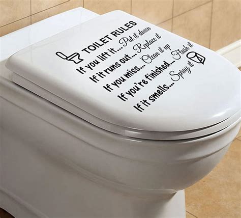 Bestjybt Diy Toilet Rules Wall Quotes Stickers Bathroom Decals For Home Decor Buy Now In