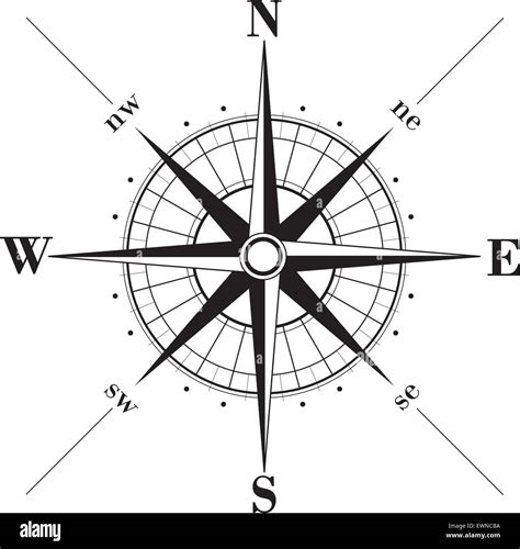 Compass Rose On Paper Stock Vector Images Alamy