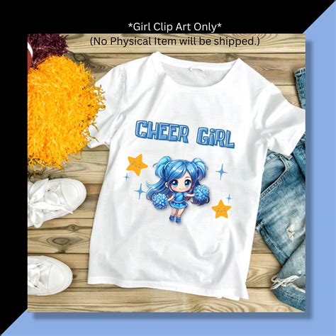 Chibi Cheerleader Clipart Set D Png Girl Cheer Digital Download For