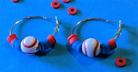 Diy Beaded Baseball Hoop Earrings Craft Mama Likes This