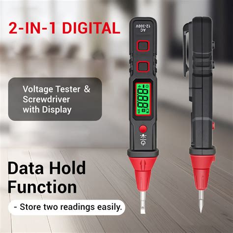 2 In 1 Digitale Spanningstester En Schroevendraaier Met Display Foxhoss