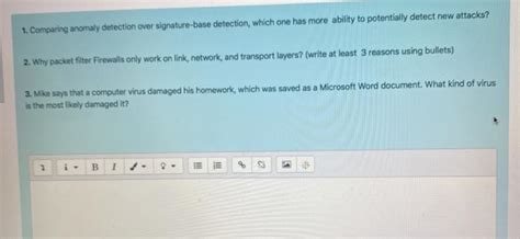 Solved Comparing Anomaly Detection Over Signature Base Chegg