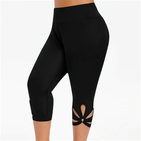 Xysaqa Womens Stretch Workout Yoga Capris Leggings For Summer Comfy