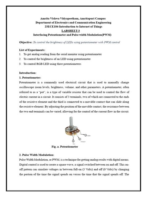 Labsheet 3 Iot Pdf Analog To Digital Converter Digital Signal