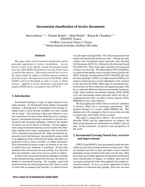 Pdf Incremental Classification Of Invoice Documents
