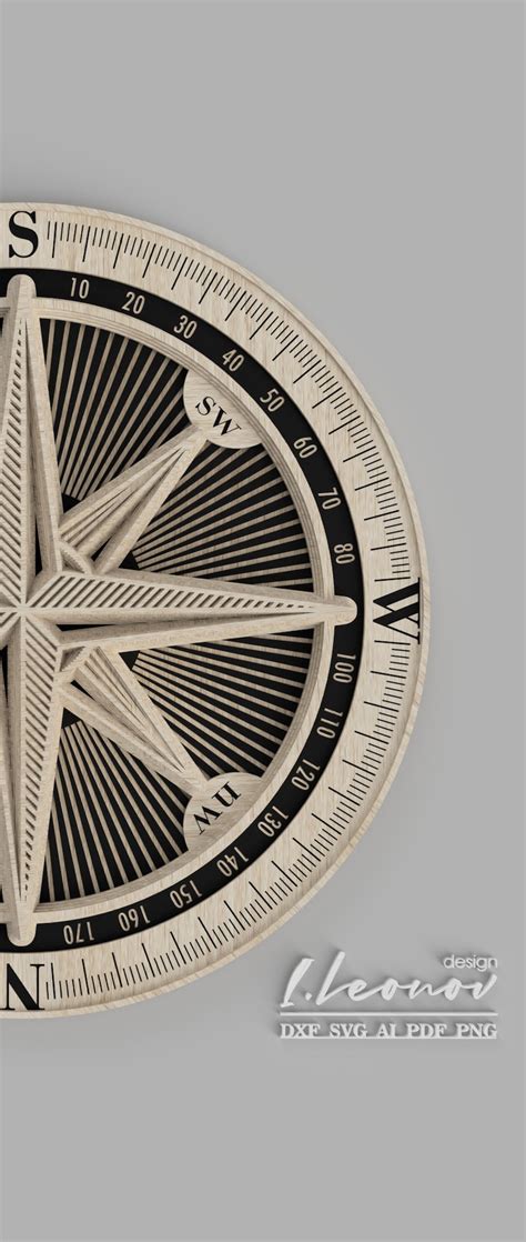 Multilayer Laser Cut Compass Compass Dxf File Svg Ai Eps Dxf Etsy