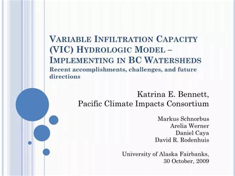 Ppt Variable Infiltration Capacity Vic Hydrologic Model