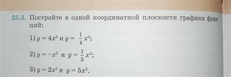 Постройте в одной координатной плоскости графики функций1 у 4 X²и у 1 4x²2 у X²и у 1 3 X²3 у 2