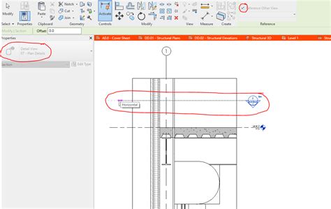 how to add a section into an existing detailed section view in revit