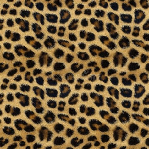Leopard Print Seamless Pattern With Realistic Animal Fur Texture In